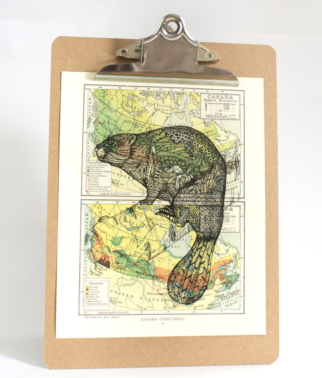 Beaver on Canadian Map, Beaver Art, Canadian Map, Canadian Art ...