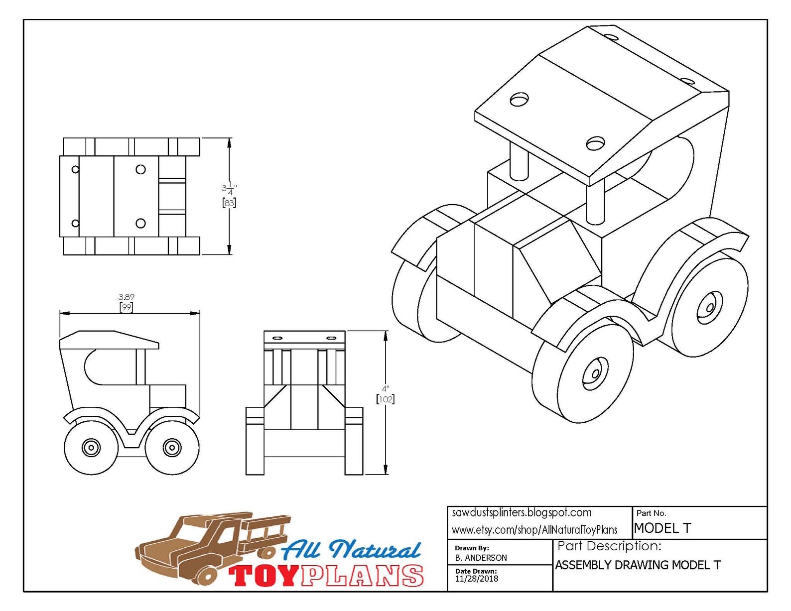 Small Vehicle: Model T - Plan - Etsy