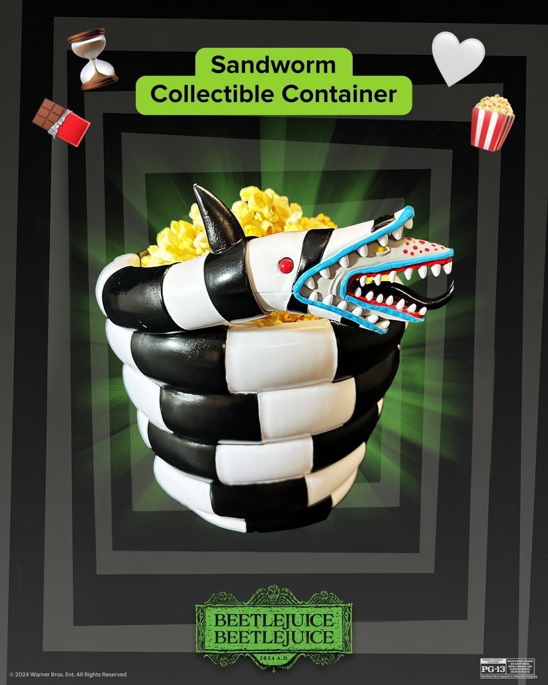 Beetlejuice Sandworm Popcorn Bucket 2024 Regal Cinemas Exclusive New ...