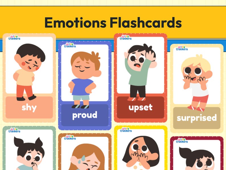 Emotions Flashcards for Kids | Social Emotional Learning (digital ...