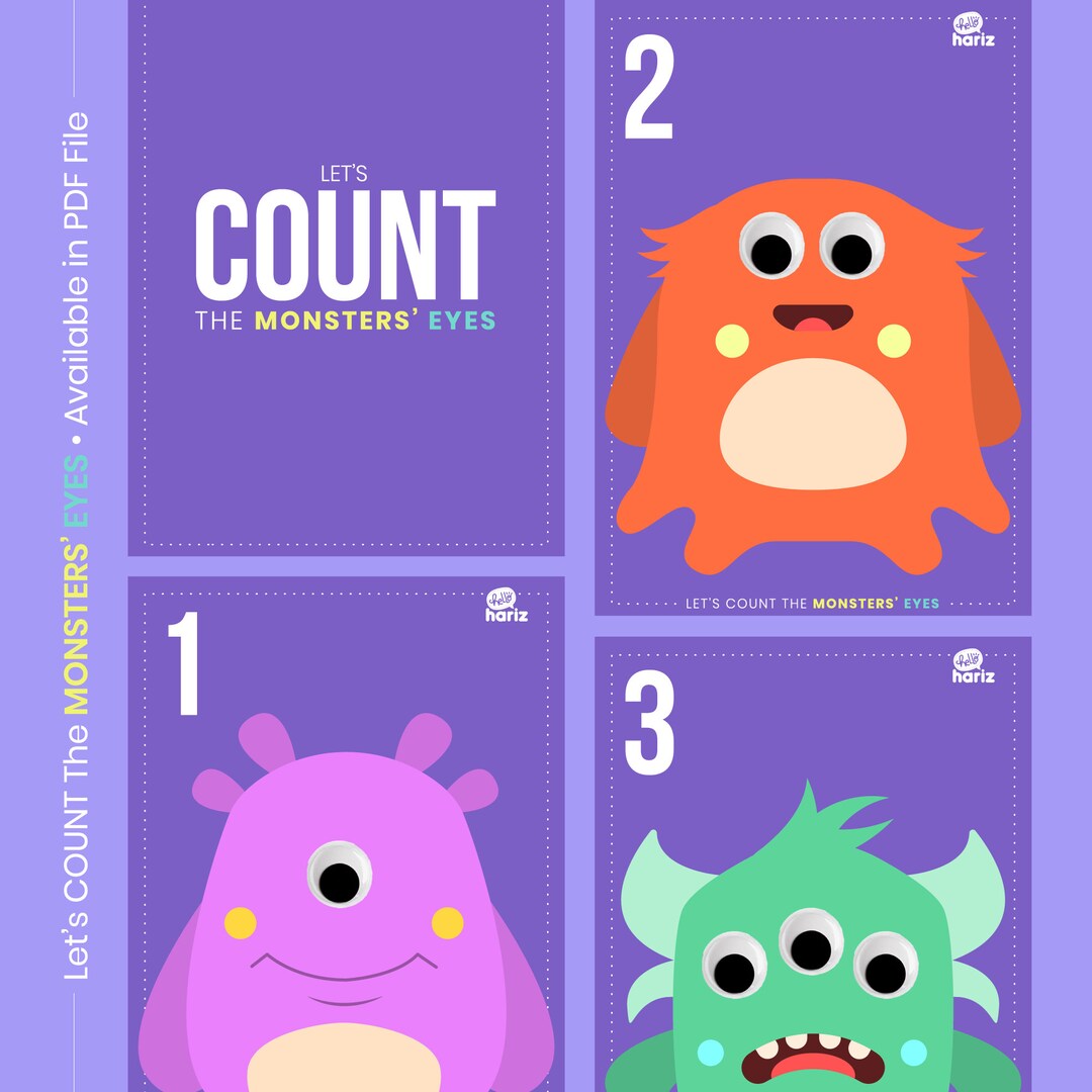 Let's Count the Monsters' Eyes for Toddlers - Etsy