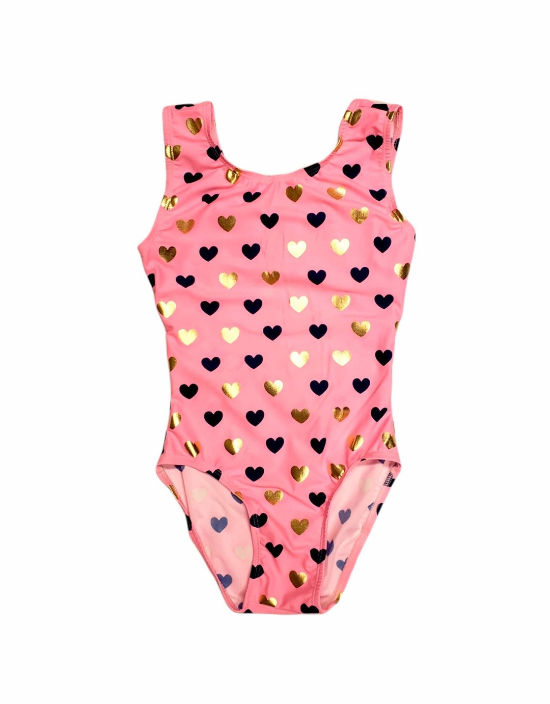 Girls Gymnastics Leotard Pink Heart Pink Sleeveless Leotard - Etsy