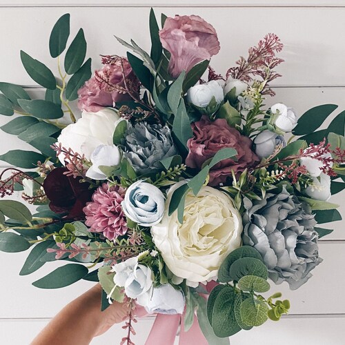 Navy Blue Mauve and Ivory Rose Petals Wedding Decor Rose | Etsy