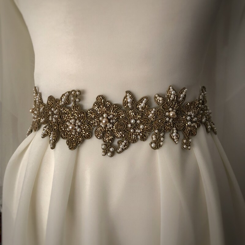 Beaded Bridal Sash - Etsy