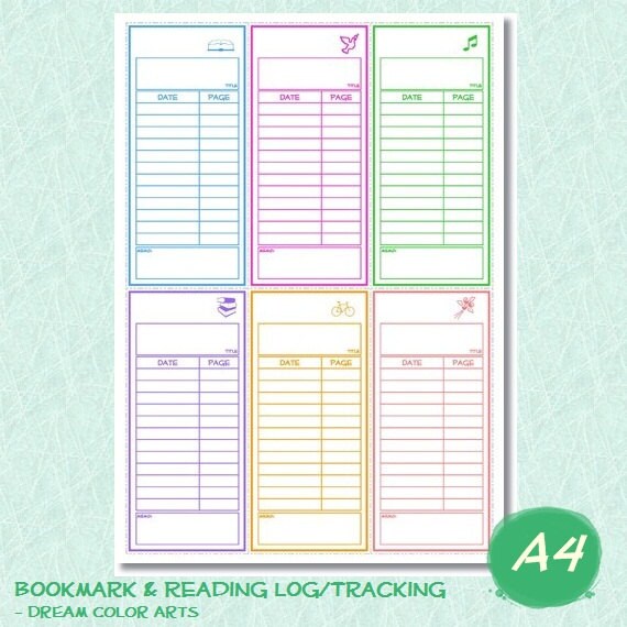 Printable Bookmark Book Reading Log Tracking Keeper Tracker Instant ... Printable Bookmark Book Reading Log Tracking Keeper Tracker Instant ...