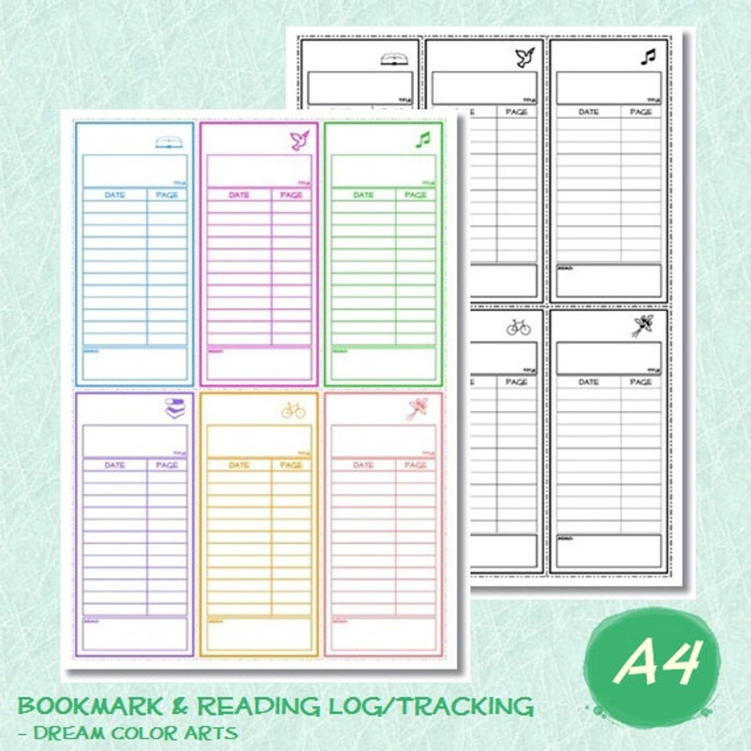 Printable Bookmark Book Reading Log Tracking Keeper Tracker - Etsy Printable Bookmark Book Reading Log Tracking Keeper Tracker - Etsy
