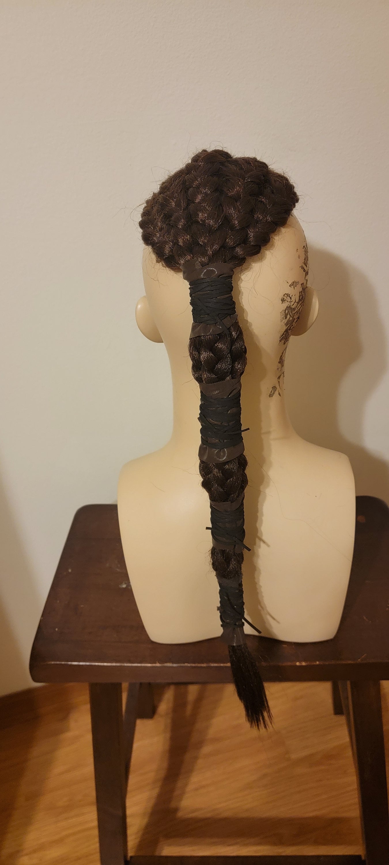 Ragnar Viking Warrior Battle Mohawk Leather Braid Hairpiece Viking Wig ...