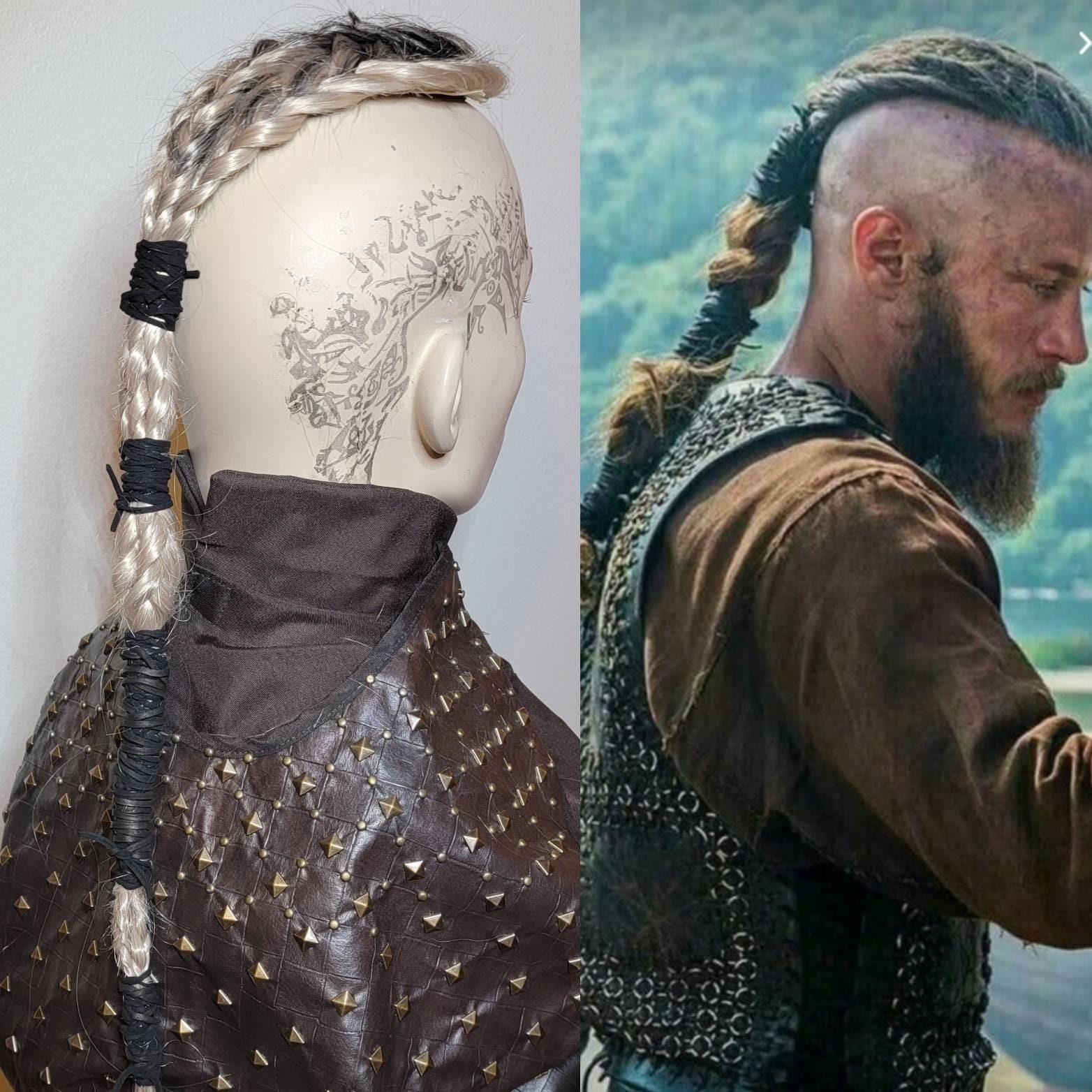 Gray Silver Salt and Pepper. Ragnar Viking Wig Costume - Etsy