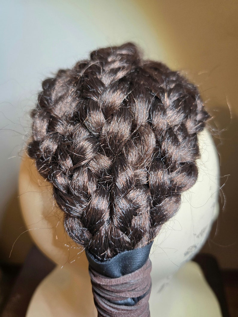Ragnar Viking Warrior Battle Mohawk Leather Braid Hairpiece Viking Wig ...