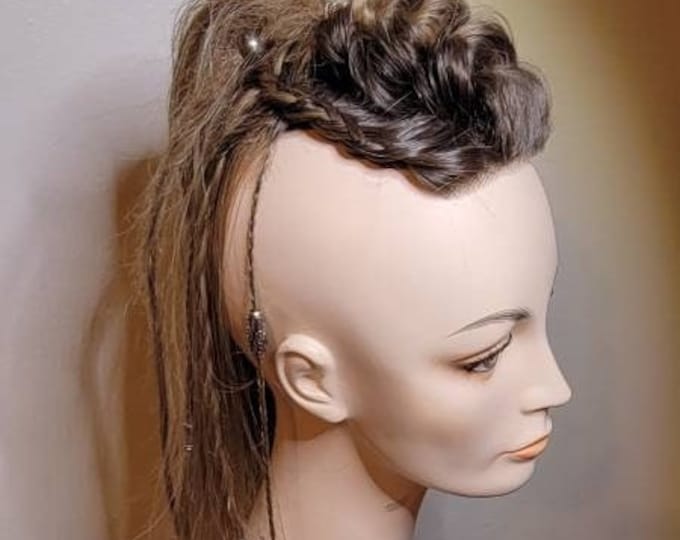 Viking Wig Shieldmaiden Warrior Battle Clip-on Topper Hairpiece ...