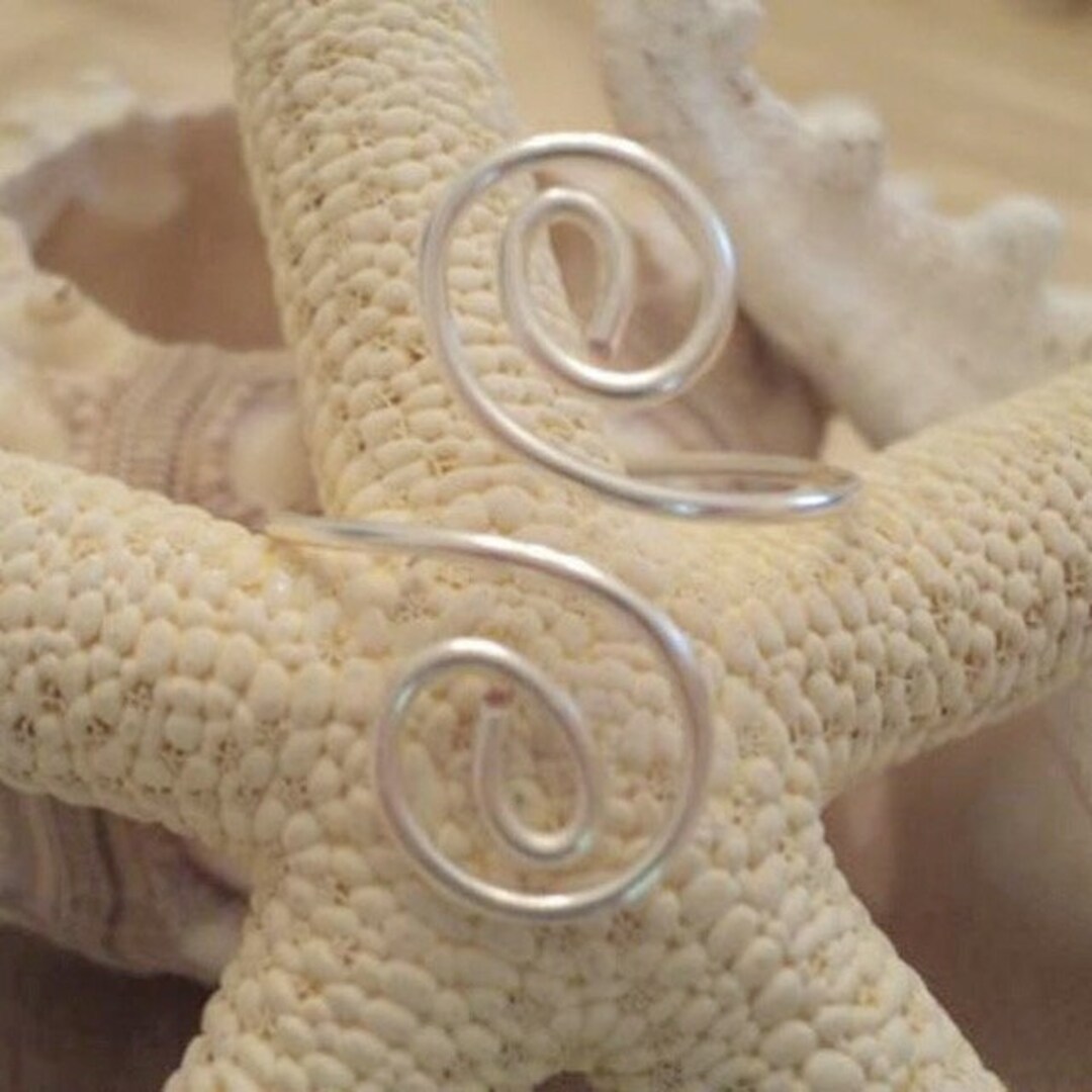 925 Silver Swirl Ring, 925 Silver Wire Ring, Adjustable Silver Ring ...