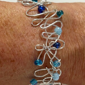 Wire Bangle Bracelet, Wire Wrapped Bracelet, Wavy Wire Bracelet, Sea ...