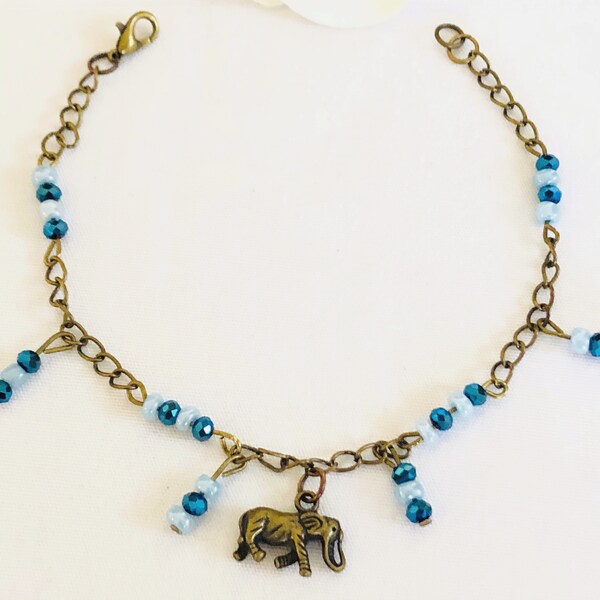 Elephant Anklet - Etsy