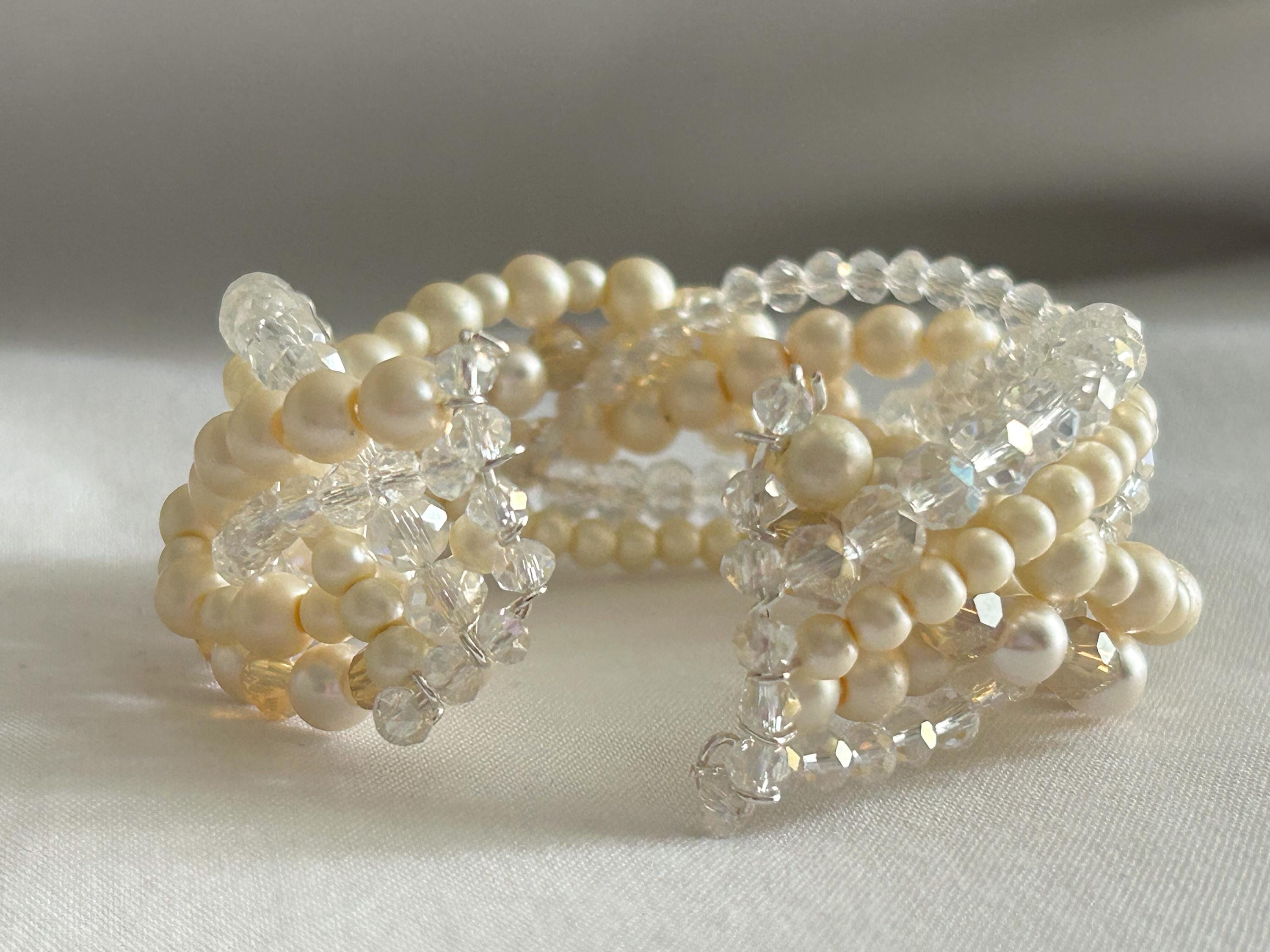 Braided Bead Cuff, Braided Bangle Bracelet, Braided Memory Wire ...
