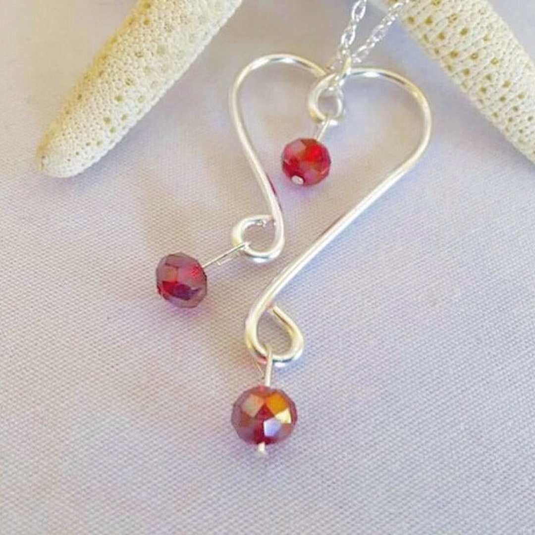 Wire Heart Pendant, Large Wire Heart, Heart Necklace, Heart Charm ...