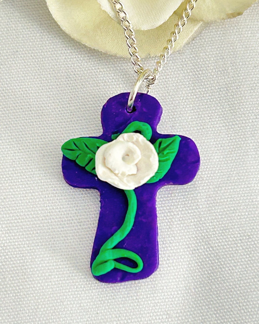 Polymer Clay Cross, Polymer Cross Necklace, Christian Necklace ...