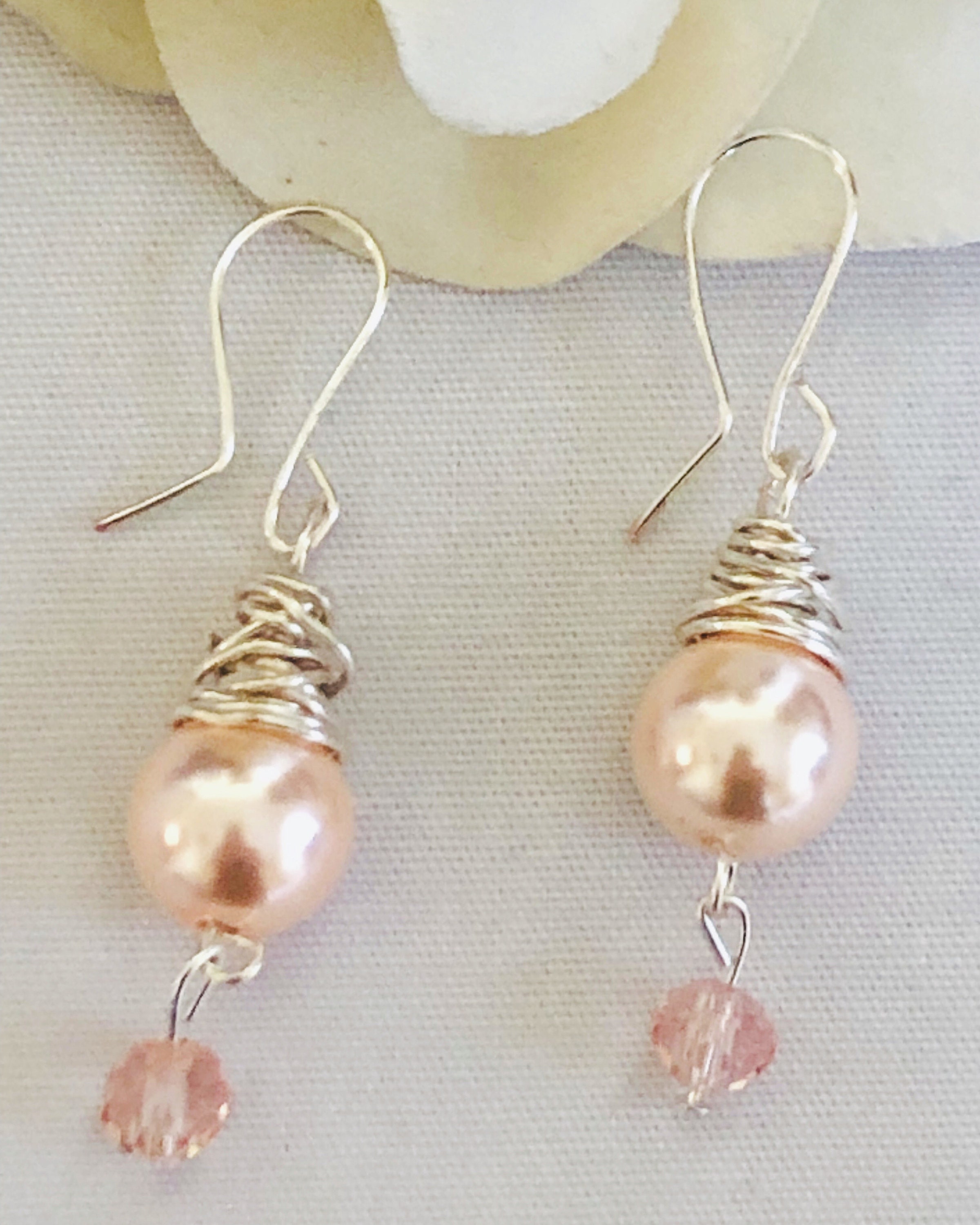 Messy Wire Wrap Earrings Messy Wire Loop Earrings Pearl Like - Etsy