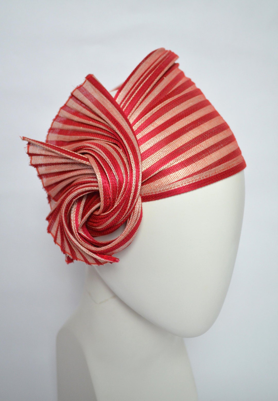 Handmade 20s Style Turban: Striped Banana Fiber Headband - Etsy