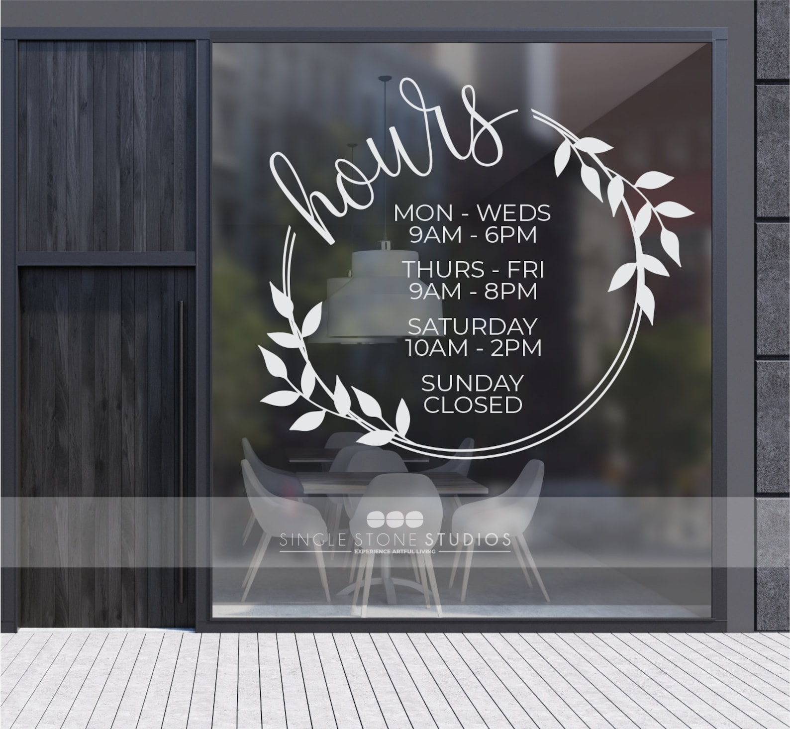 Customized Storefront Hours Floral Decal Custom Store Hours - Etsy