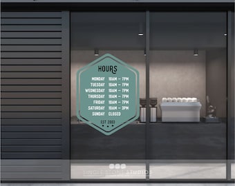 Custom Storefront Hours Vinyl Decal | Business Window Sticker - Etsy