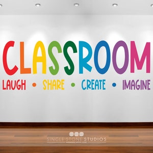 Classroom Laugh, Share, Create, Imagine- Classroom Decal - Teacher ...