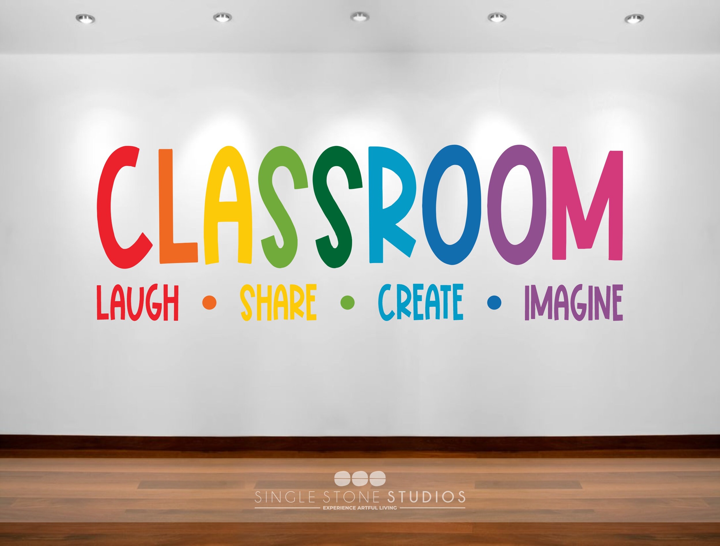 Classroom Laugh Share Create Imagine Wall Decal - Rainbow Kids Vinyl - Etsy