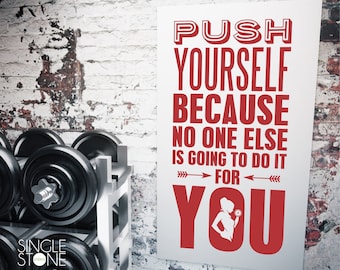 Home Gym and Fitness Wall Decal Push Yourself Vinyl Wall - Etsy