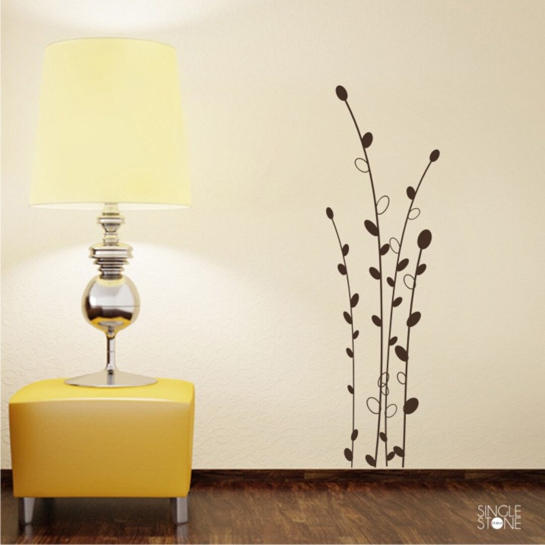 Cattails Wall Decals Floral - Vinyl Tree Wall Art Stickers Cat Tails ...