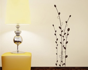Cattails Wall Decals Floral - Vinyl Tree Wall Art Stickers Cat Tails ...