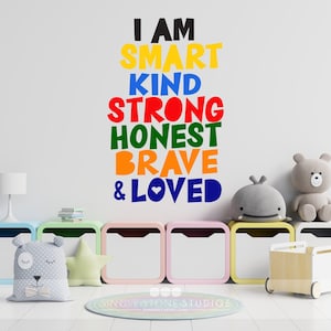 I Am Smart Kind Strong Honest Brave and Loved Quote Wall Decal - Vinyl ...