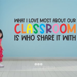 What I Love Most About Our Classroom - Classroom Decal - Rainbow Kids ...