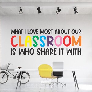 What I Love Most About Our Classroom - Classroom Decal - Rainbow Kids ...