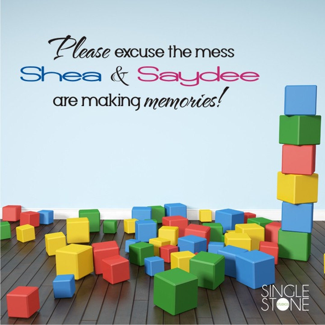 Nursery Please Excuse the Mess Playroom Wall Decal Vinyl - Etsy