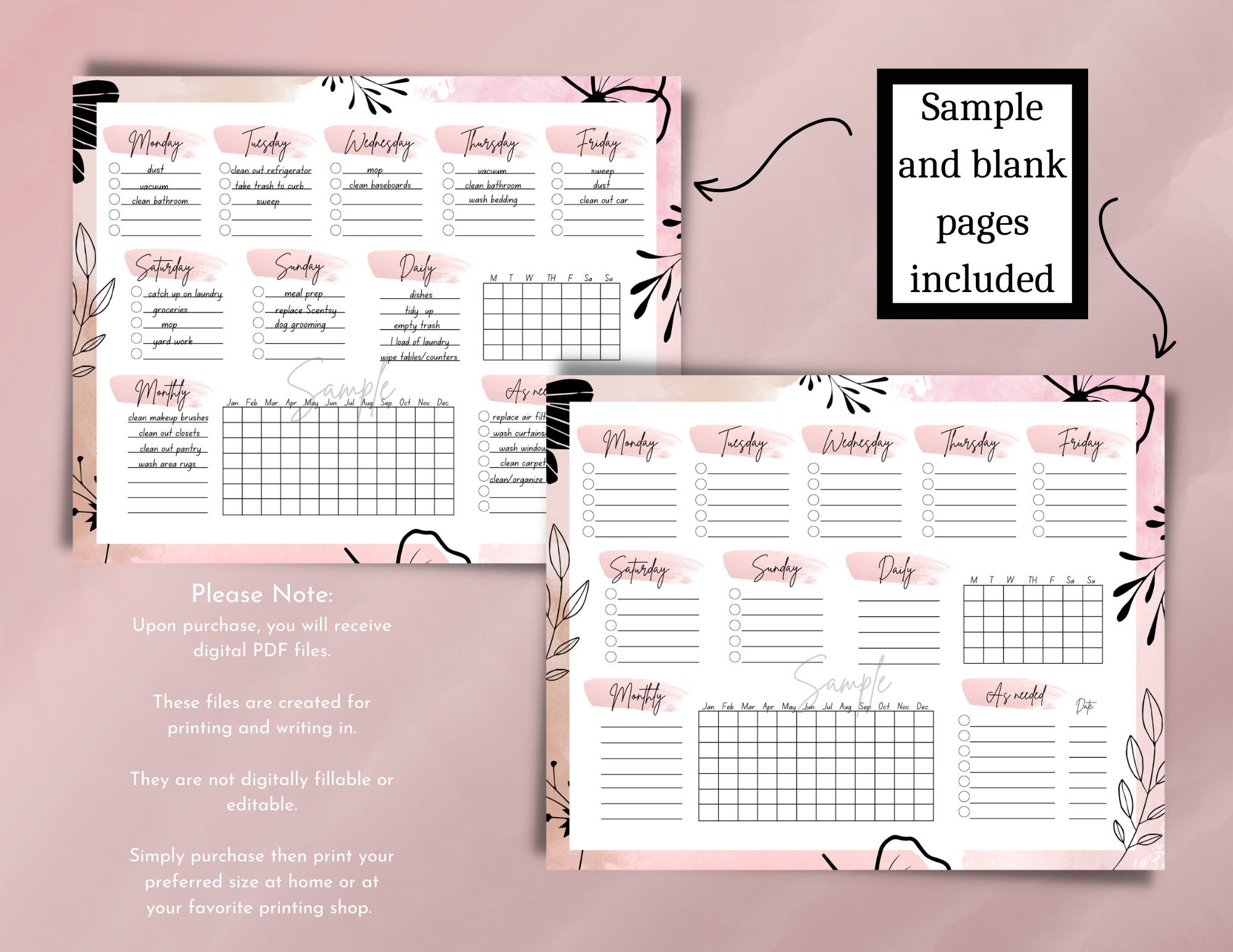 Cleaning Schedule and Checklist - Etsy