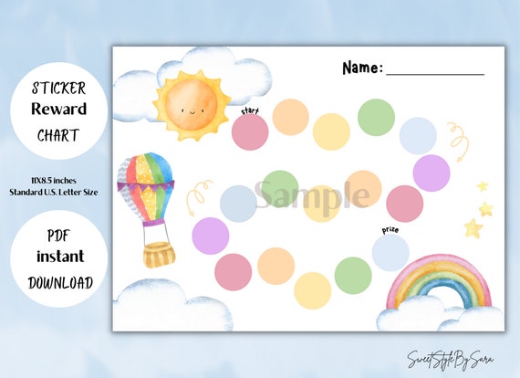 Rainbow Sticker Reward Chart - Etsy