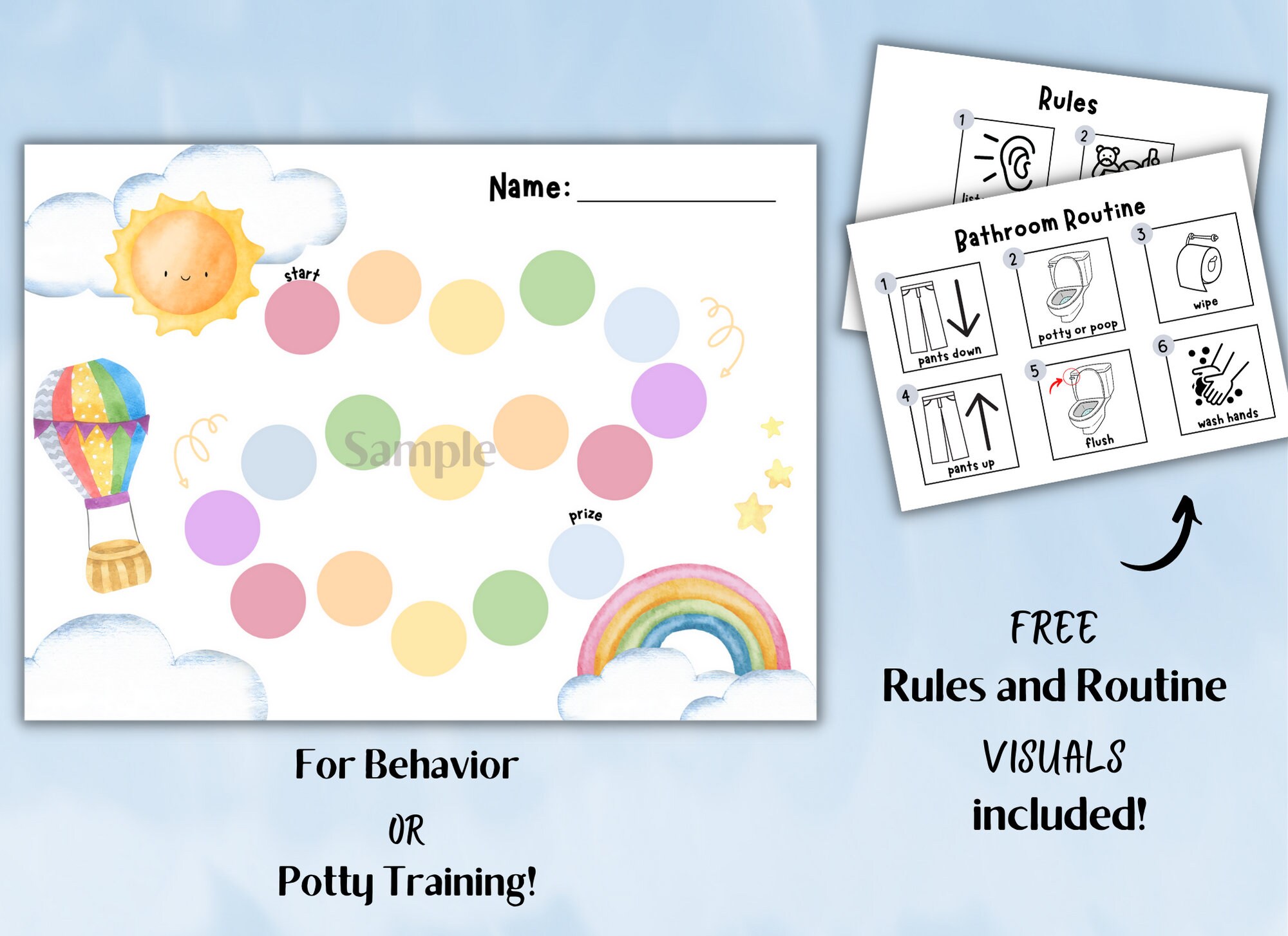 Rainbow Sticker Reward Chart - Etsy