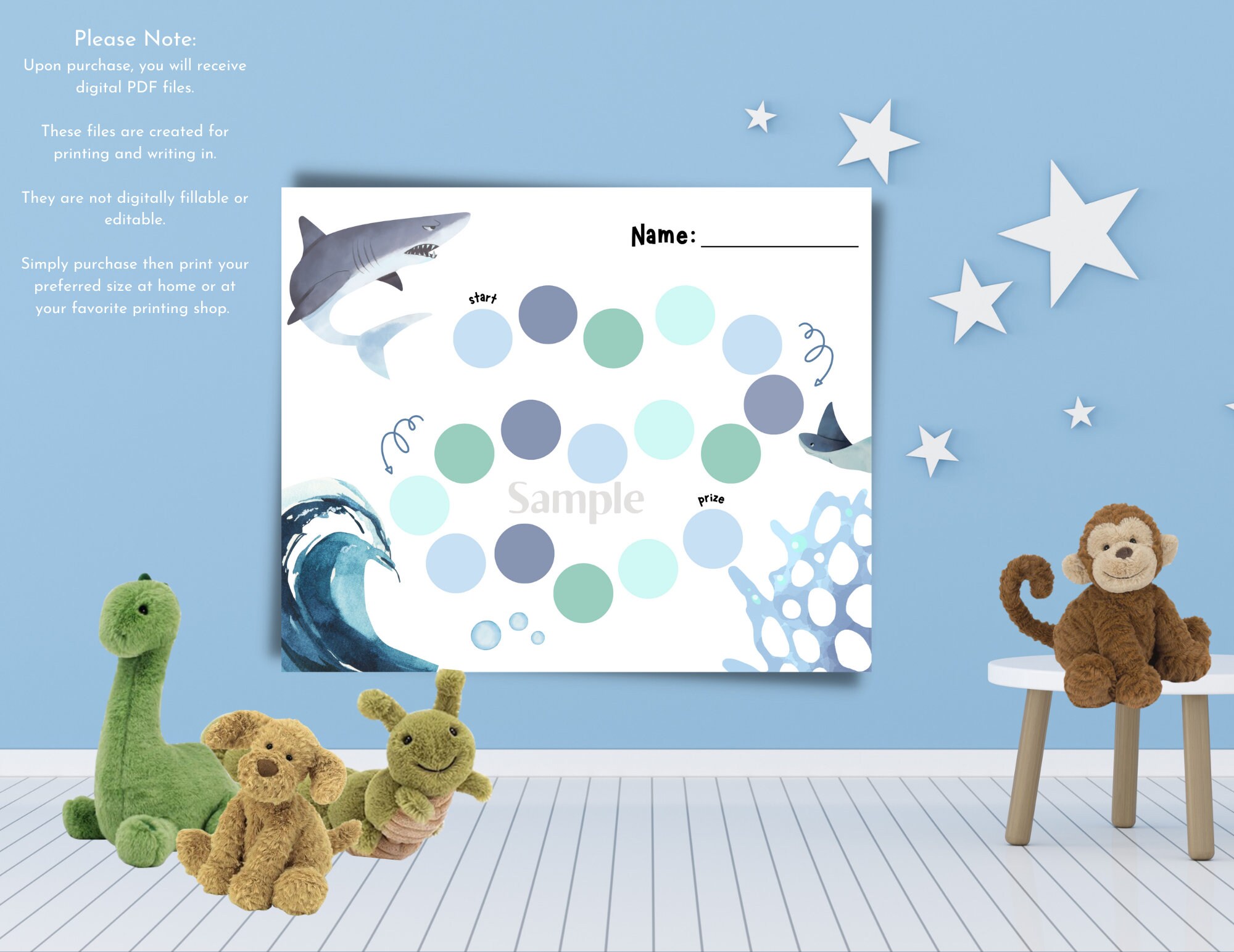 Shark Sticker Reward Chart - Etsy