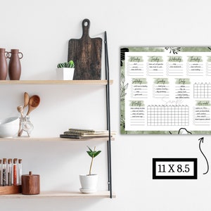 Printable Cleaning Schedule Green, Cleaning Schedule, Cleaning ...