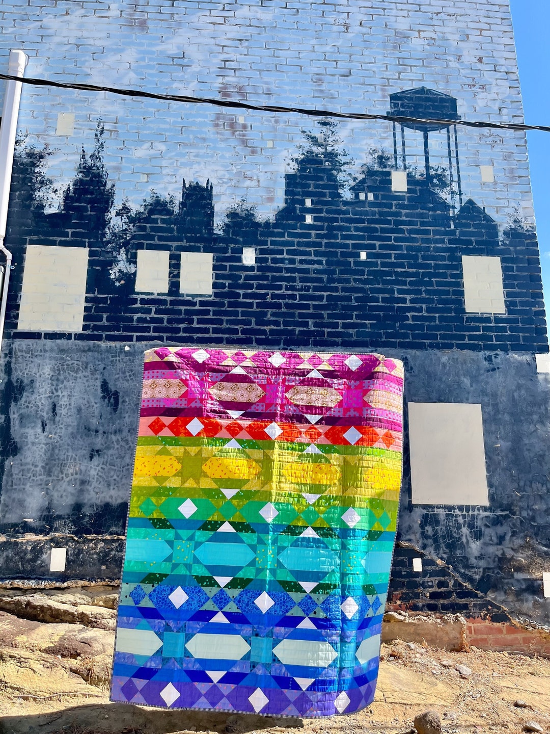 Quasar Rainbow Quilt - Star Outerspace Lap Quilt - Bunk Kids Sofa Quilt ...