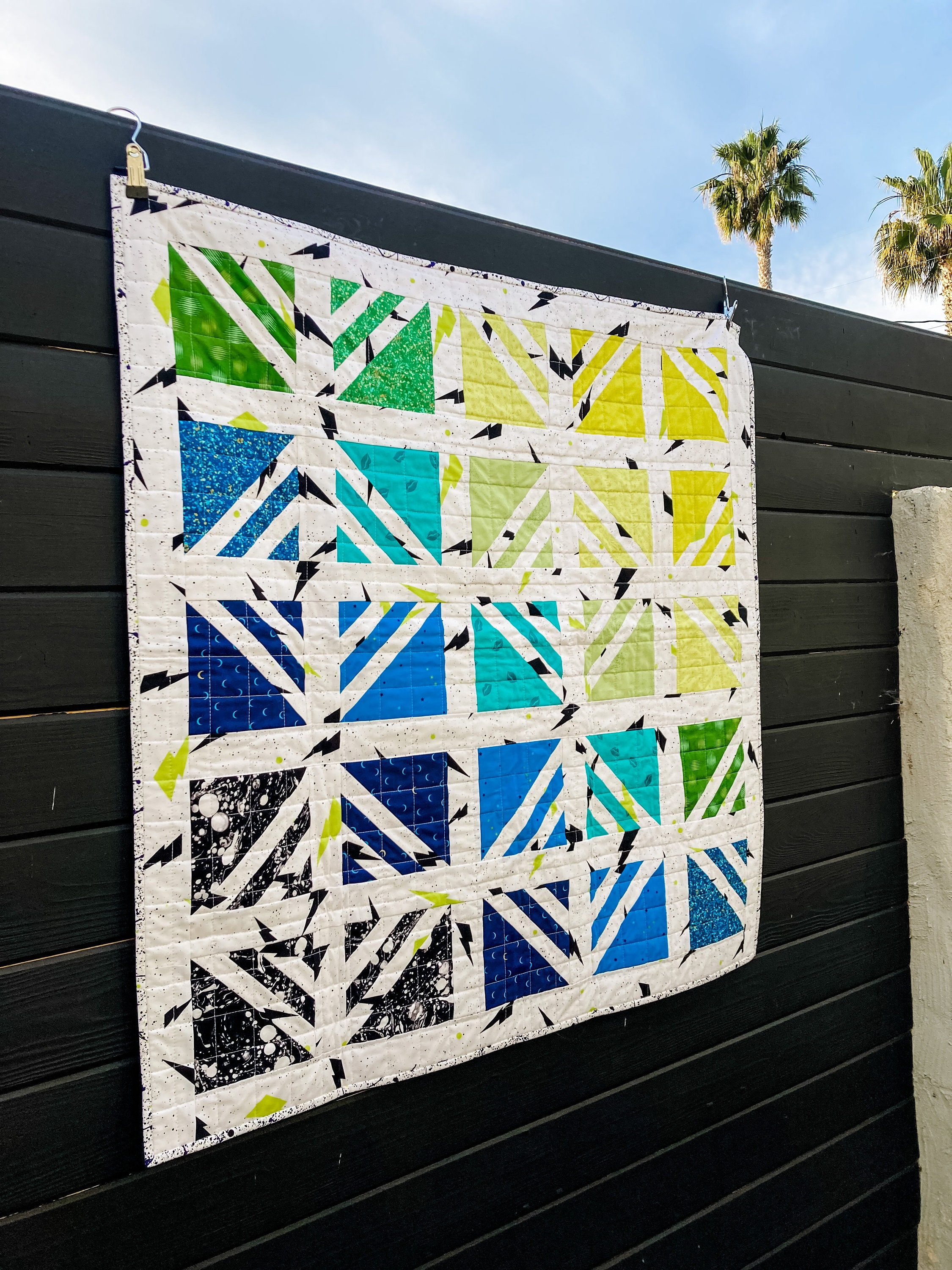 Neon Rift Baby Quilt Neon Nursery Decor Crib Quilt Lap Stroller Quilt ...