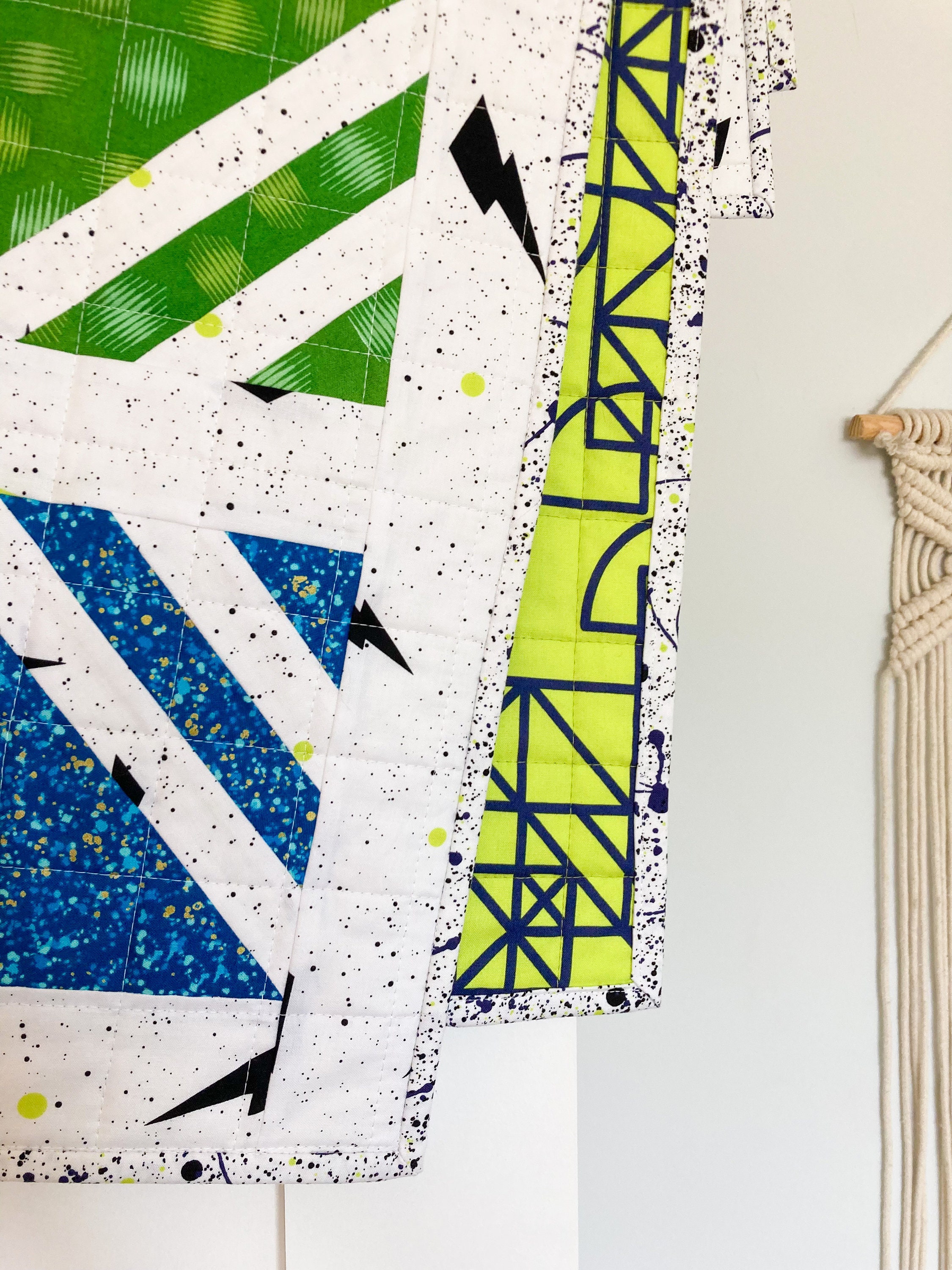 Neon Rift Baby Quilt Neon Nursery Decor Crib Quilt Lap Stroller Quilt ...