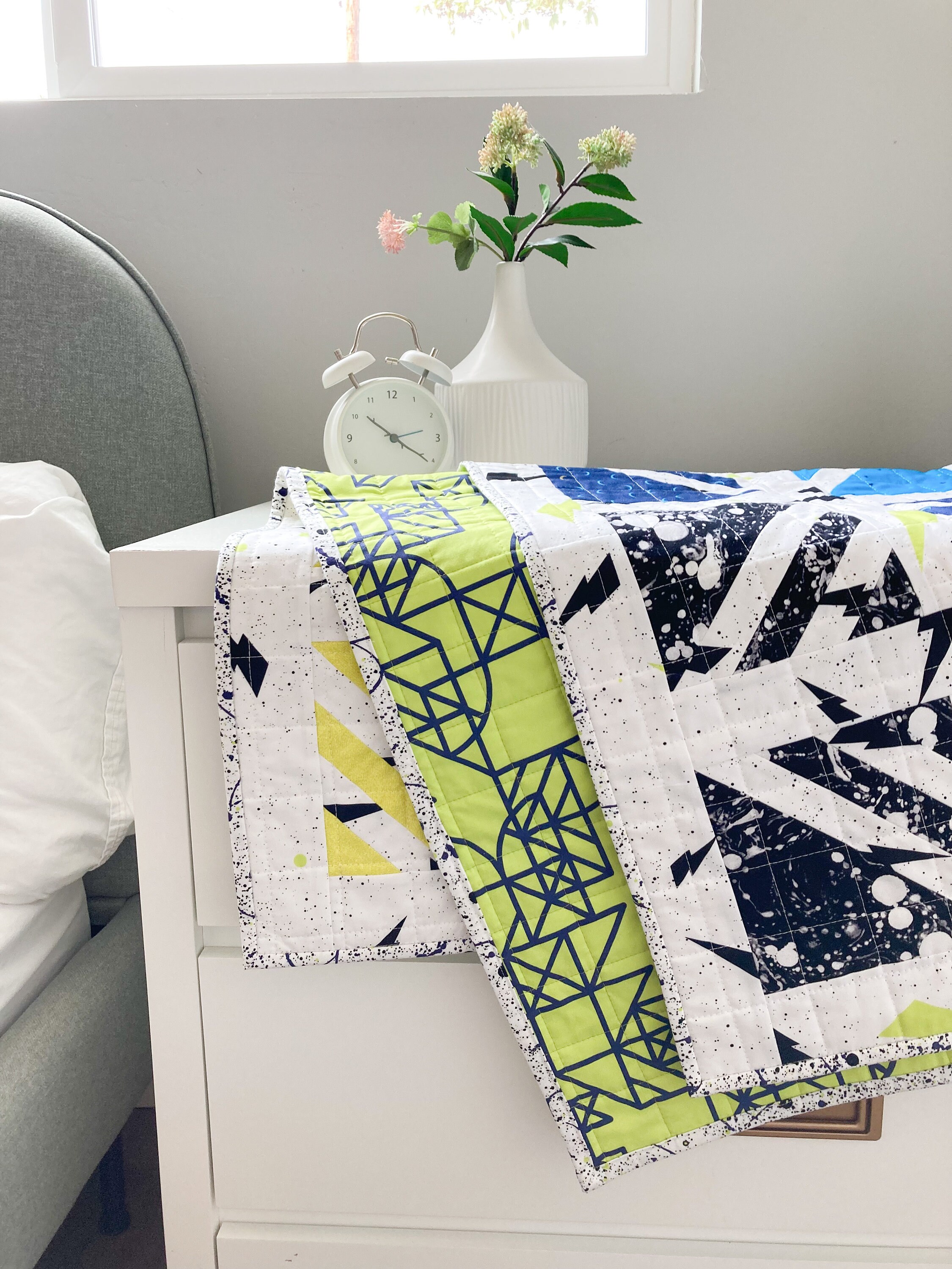 Neon Rift Baby Quilt Neon Nursery Decor Crib Quilt Lap Stroller Quilt ...