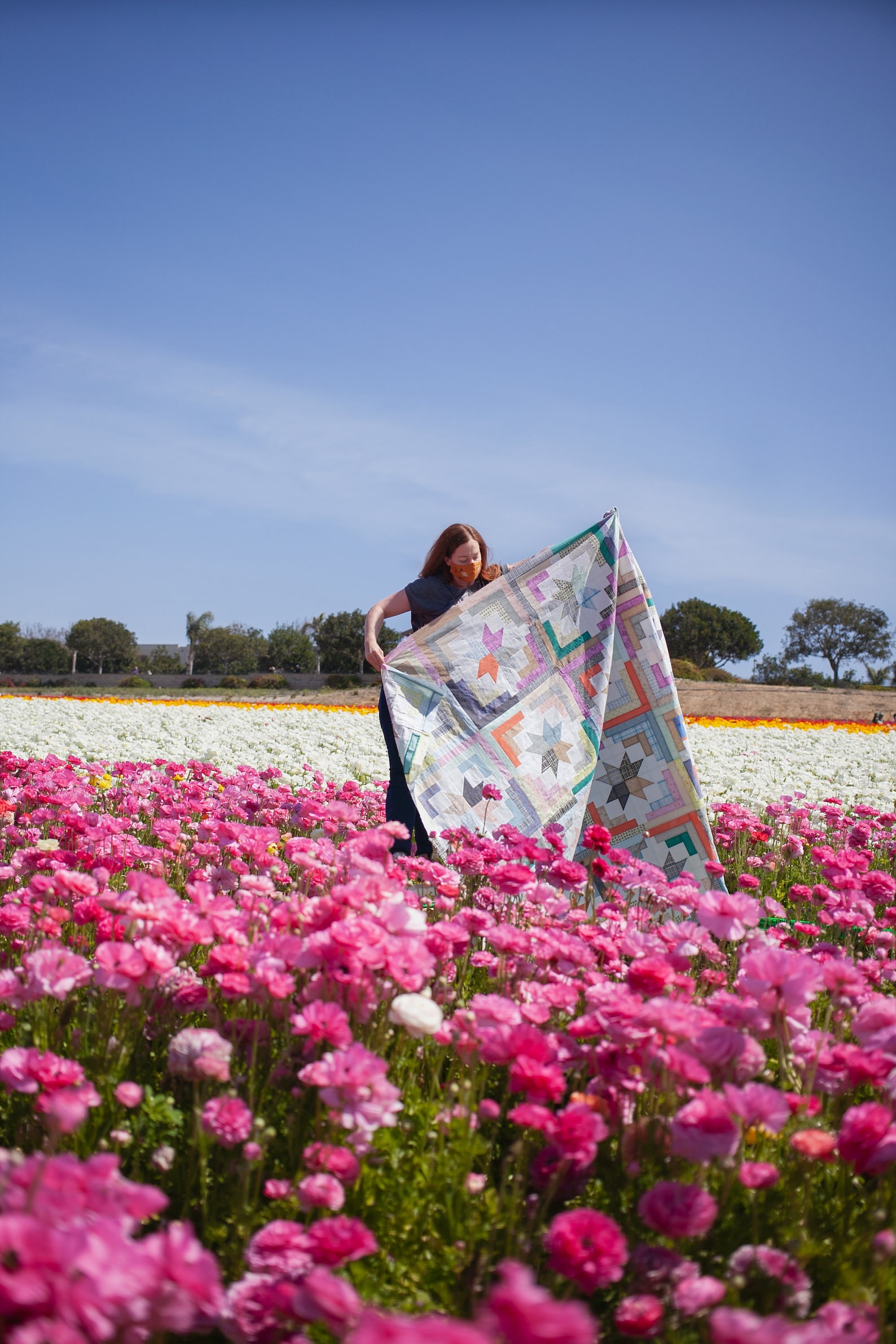 Flower Fields Quilt Handmade Modern Patchwork Vintage - Etsy