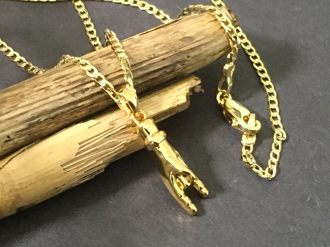 Gold “mano Cornuto” Italian Protection Pendant “protection Against ...