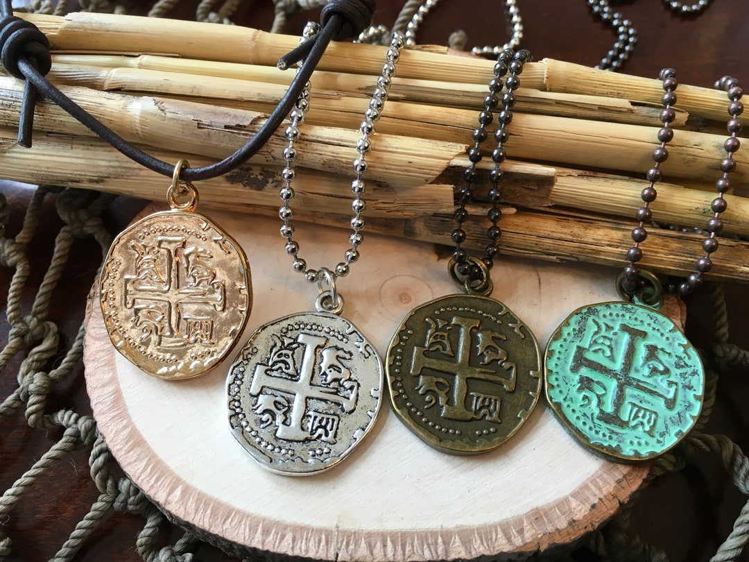 Replica Relic Coin Pendant Necklace: Bronze, Silver, Gold, or Verdigris ...