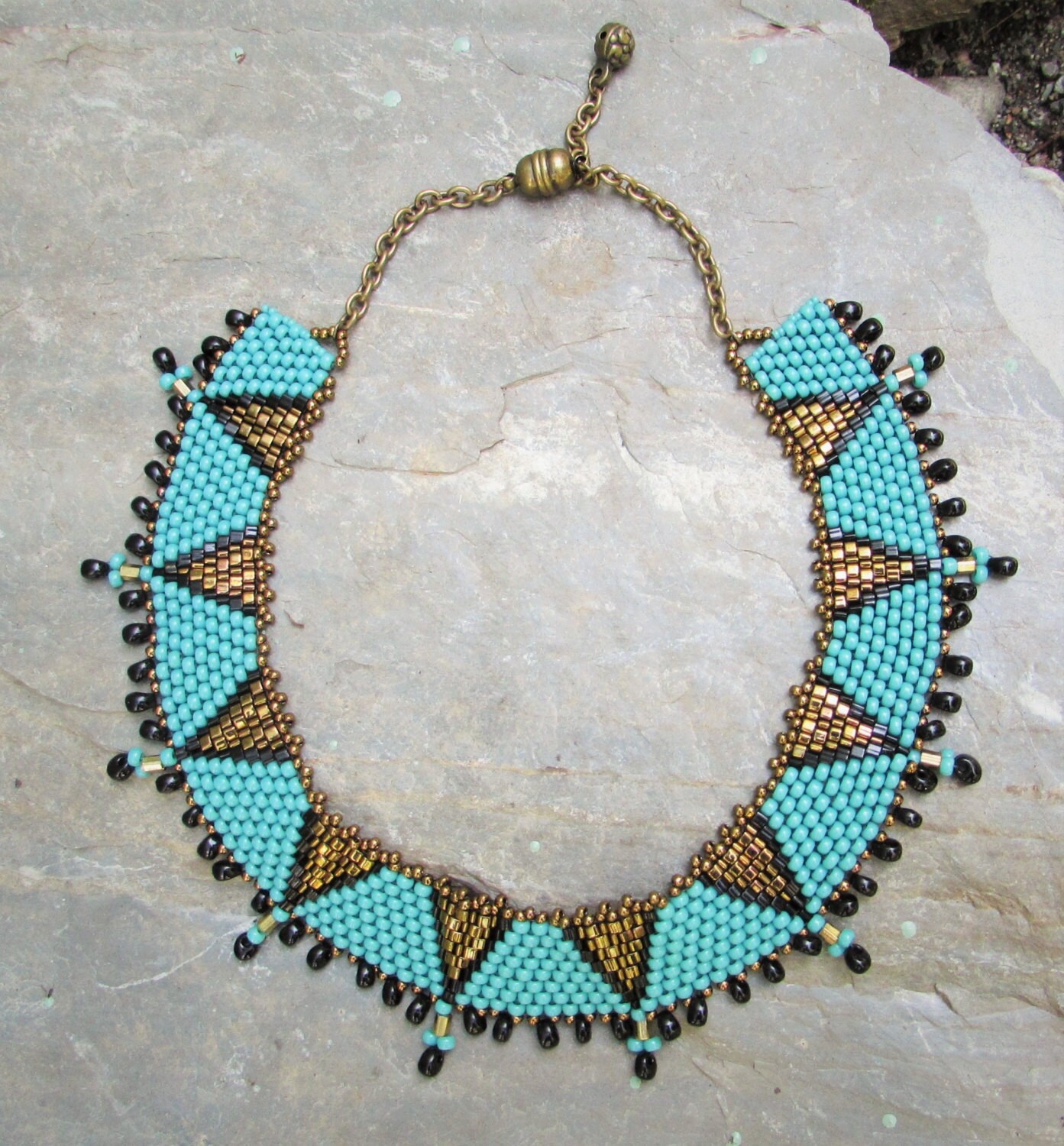 Peyote Triangle Collar Necklace Tutorial - Etsy