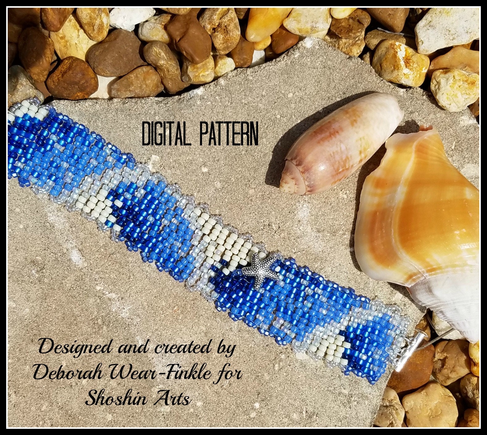 Blue Waves Size 8-0 Digital Cuff Pattern Using 3-drop Peyote - Etsy