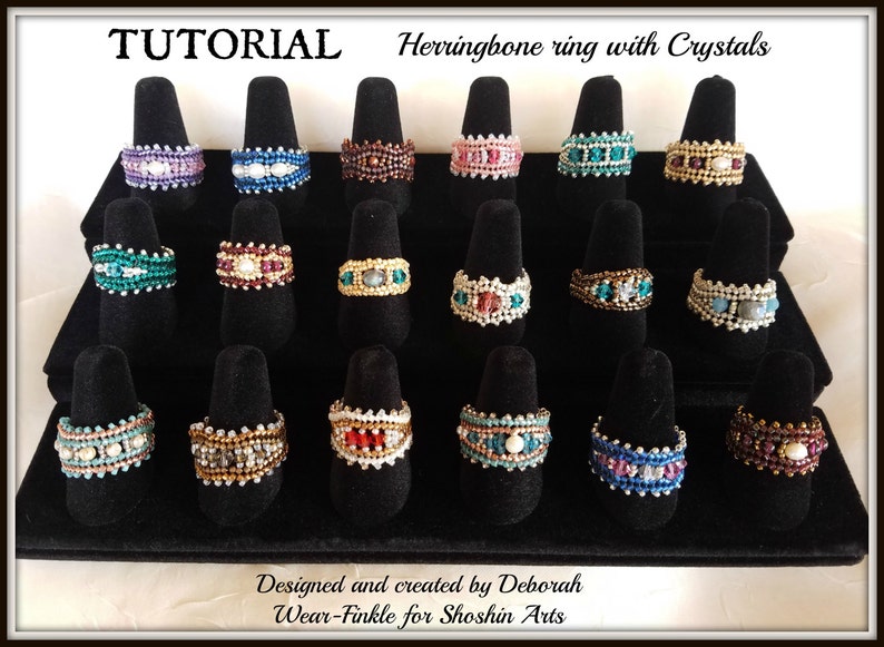 Beaded Ring Tutorial - Herringbone Stitch With Crystals - Etsy
