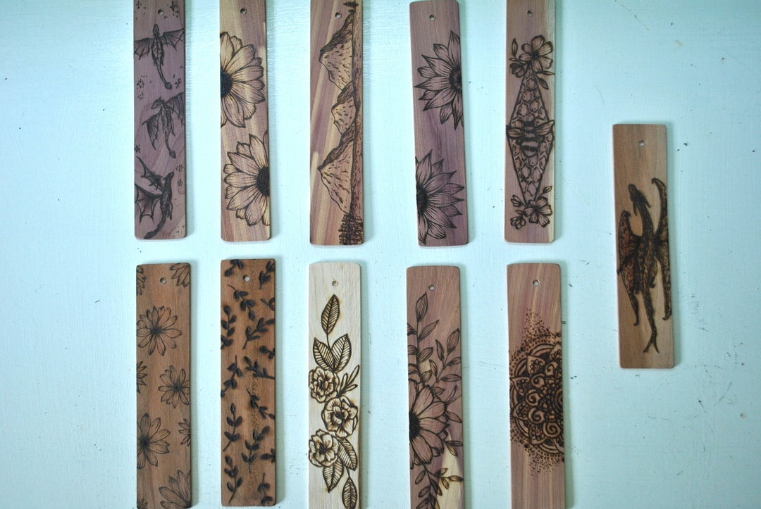 Wood Burned Bookmark Handmade Wood Bookmark Gift for Book Lovers - Etsy