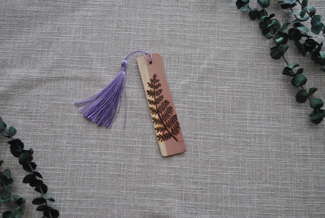 Fern Leaves Bookmark: Cedar Wood Burned Handmade Nature Bookmark - Etsy